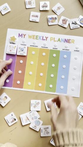 Editable Weekly Planner Waldorf Colors Kids Homeschool Weekly Schedule ...