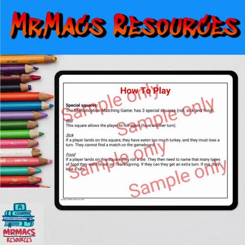 Thanksgiving Multiplication Math Game 2nd & 3rd Grade | One-Digit ...