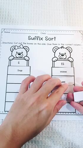 Suffix Sort -- -ES and -S Suffixes -- Plurals or Verb Tense Endings