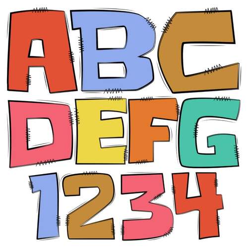 Boho Block Alphabet Autumn, fall, bulletin board letters font Bundle