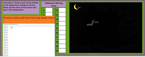 Digital Pixel Art NO PREP Task Cards Haunted House Missing Words