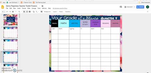 Floral Digital Teacher Planner Toolkit to use with Google Drive | TpT