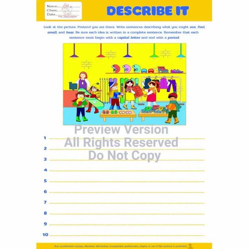DESCRIBE IT | Picture Writing Worksheets | Sentence Practice | ESL |ABA ...