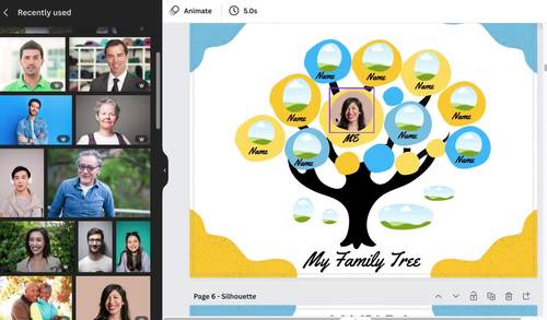 Family Tree Template: Custom Genealogy Creation on Canva with Relative ...
