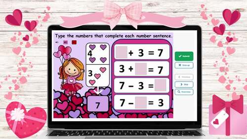 Valentine's Day Fact Families (Boom Cards) by Living and Loving Primary