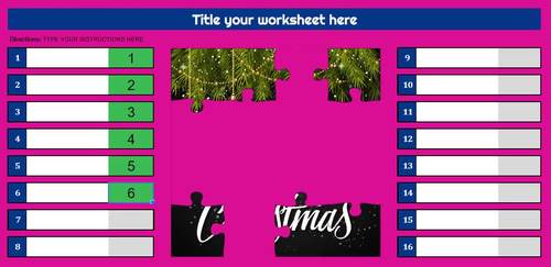 Merry Christmas JIGSAW Puzzle - Google Sheets Digital Mystery Picture ...