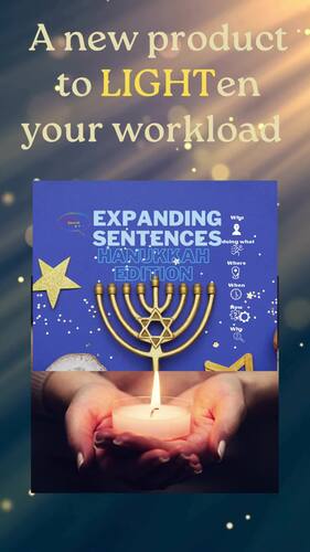 Sentence Expansion Kit with Core Vocabulary for Chanukah / Hanukkah