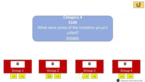 Novel Jeopardy Pedro's Yo-yos by Rob Penas by 2024-25 Bluebonnet Nominee