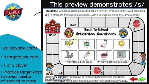 Boom™ Cards Back To School Articulation GameBoard for R BLENDS | TPT