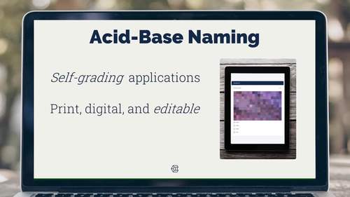 Acid Base Naming Chemistry Print, Digital, and Editable - Pixelated by ...
