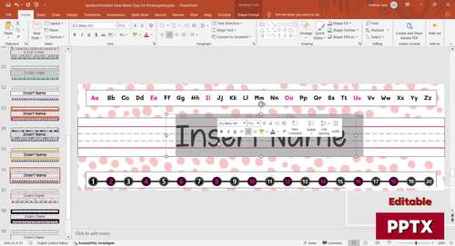 Spotted Printable Desk Name Tags for Kindergarten - Alphabet Desk Strips