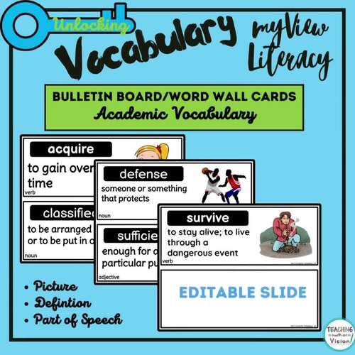 myView 2nd Grade Unit 1 Weeks 1-5 Editable Vocabulary Word Wall Cards ...