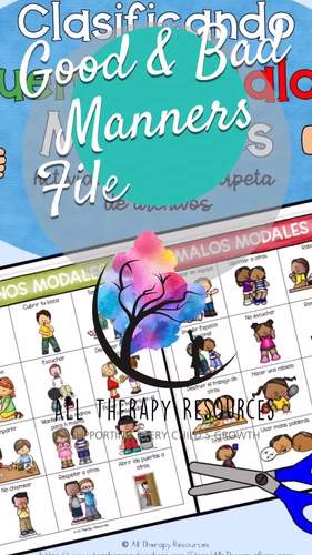 SPANISH VERSION - GOOD & BAD MANNERS FILE FOLDER - Character Development