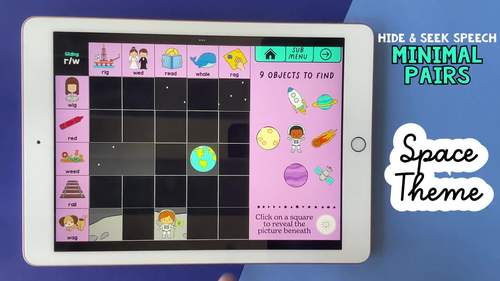 Minimal Pairs Hide & Seek Speech - Space Theme - PPT & Boom Cards™ - 9 ...