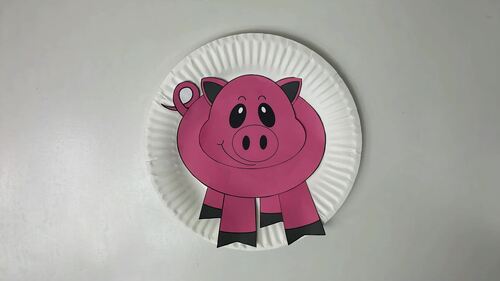 Pig Paper Plate Craft and Speech Therapy Lesson Plans with Visual Support