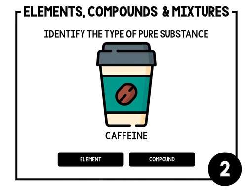 Elements, Compounds and Mixtures Digital Task Cards | Science Boom Cards™