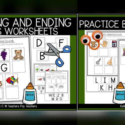 Beginning and Ending Sounds Worksheets Kindergarten and First Grade by ...