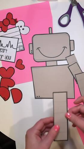 Robot Craft Valentines Day Robot in Love Writing Activity February Bulletin