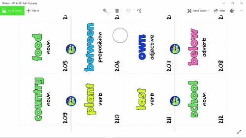 201 to 300 Fry's/Sight Words ~ Card Game ~ 50 Cards + 10 + Board by ...