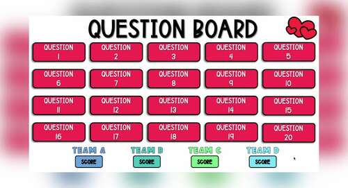 Valentine's Day Party Game | Trivia Jeopardy Game Show by Sullivan in ...