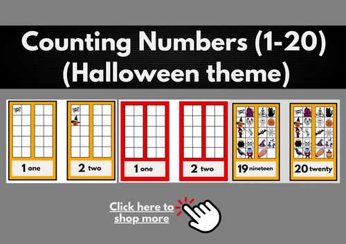 Counting Numbers 1-20 (Halloween theme) Flashcards by Alkryz Dishan ...