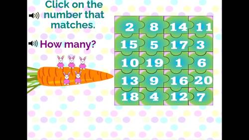 Easter Subitizing with Objects Hidden Picture Number Sense 1-20 Boom Cards