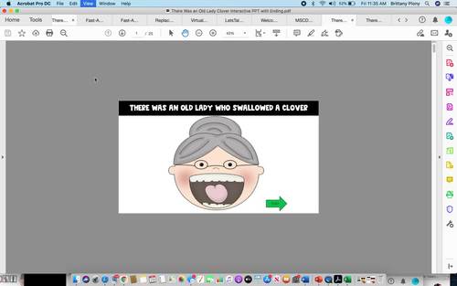Interactive PDF Activity | There Was an Old Lady Who Swallowed a Clover