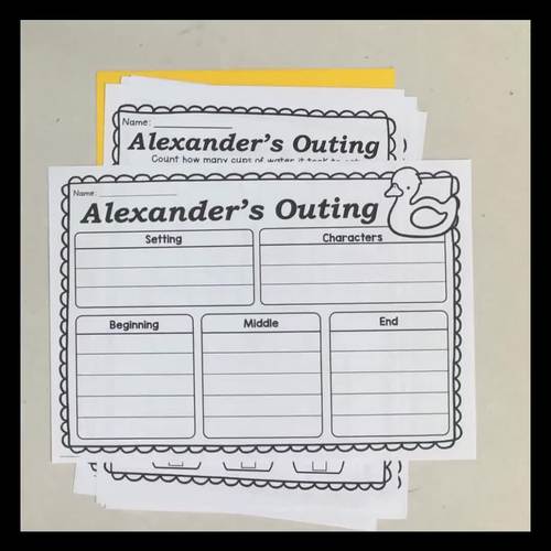 Alexander's Outing Worksheets | Print and Go Activities by Little ...