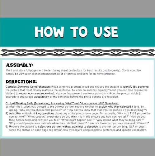 Complex Sentence Comprehension: includes PDF and Boom link ...