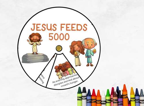 Jesus Feeds 5000 Bible Story Spinning Wheel Craft - Sunday School ...