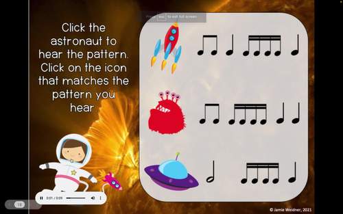 Music Rhythm Games for Google Slides Space Theme by Caffeinated J