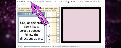 PIXEL ART (TC): Use Trig Ratio to find Missing Angle (SOH CAH TOA)