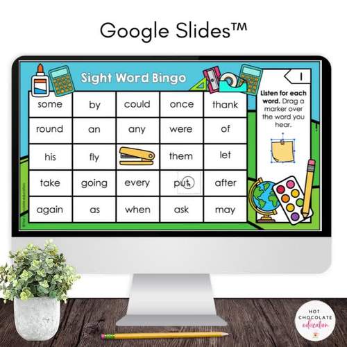 BACK TO SCHOOL First Grade Sight Words Bingo - Print & Digital Google ...