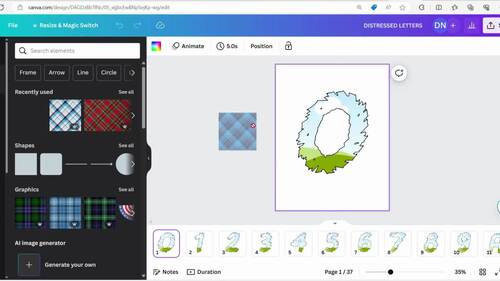 Editable Alphabet Letters And Numbers Canva Frame, Canva Template
