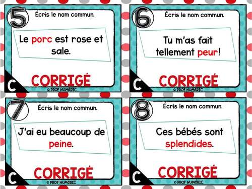Cartes à Tâches CODES QR (Les noms communs) 2e année by Prof Numeric