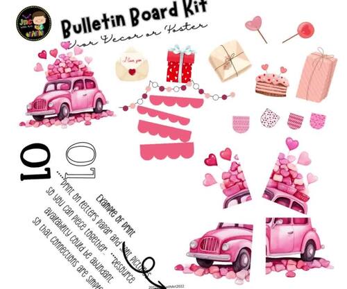 Valentines Bulletin Board Ideas, Classroom Decoration, Door Decor, Editable
