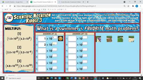 Multiply & Divide Scientific Notation SELF-CHECKING DIGITAL RIDDLE & PUZZLE