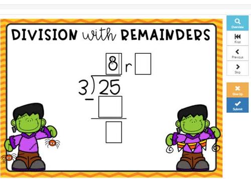 Halloween Division with Remainders Boom Cards - 4th Grade Digital Math ...