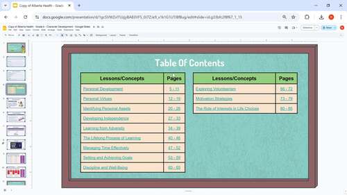 Google Slides Lessons - Alberta Health - Grade 6 - Character Development
