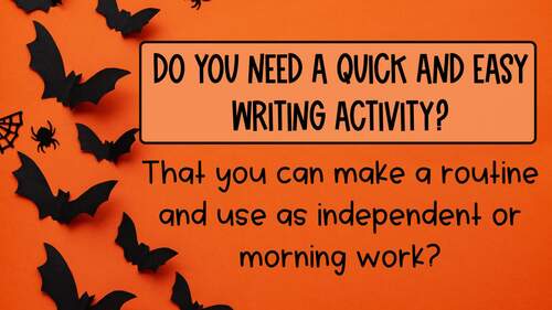 Halloween Writing Center Activity - October Digital Spin a Story