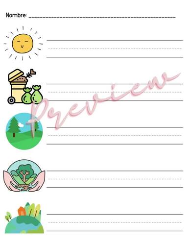 Día de la Tierra Earth Day Spanish Vocabulary Activities Español Write ...