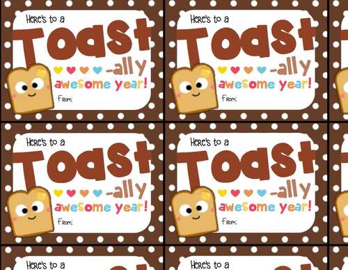 Cinnamon Toast Crunch Beginning of Year Gift Tag- Here's to a Toast ...