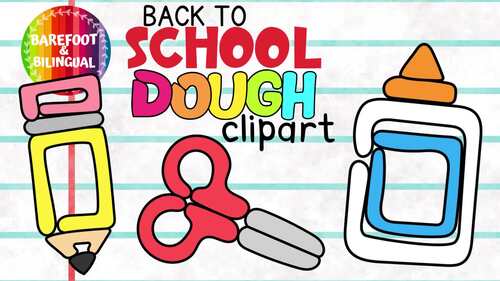 Back to School Dough Clipart - Dough Outlines for Fine Motor Activities