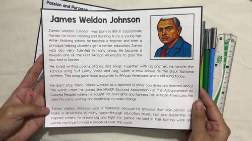 James Weldon Johnson Craft Black History Month Craft Research Project ...