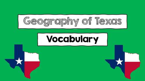 Texas History - Texas Geography Vocabulary Activity by Lone Star History