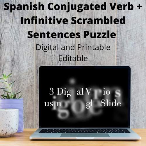 Spanish Conjugated Verb + Infinitive Scrambled Sentences Puzzle by SenoraQ