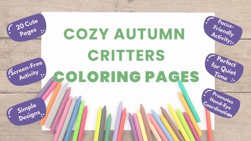 Cozy Autumn Critters Coloring Pages | 20 Printable Fall Coloring Sheets