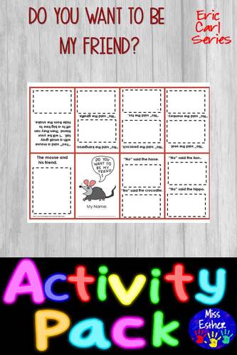 "Do You Want to be My Friend?" Activity Pack - 10 RESOURCES by Miss Esther