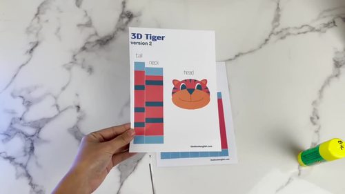 3D Tiger Craft Coloring Letter T Zoo Animal No Prep Zodiac Chinese New Year
