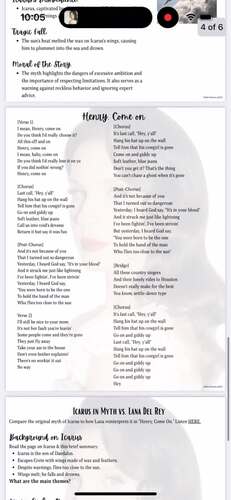 ELA Song Analysis: Mythology, Student project, Lana Del Rey by Debbie ...